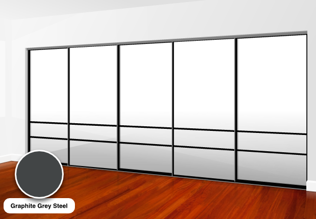 Contemporary made-to-measure sliding wardrobe doors (3 panel low split ...